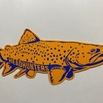Mini Lunker Sticker Orange/Blue | Headhunters Fly Shop